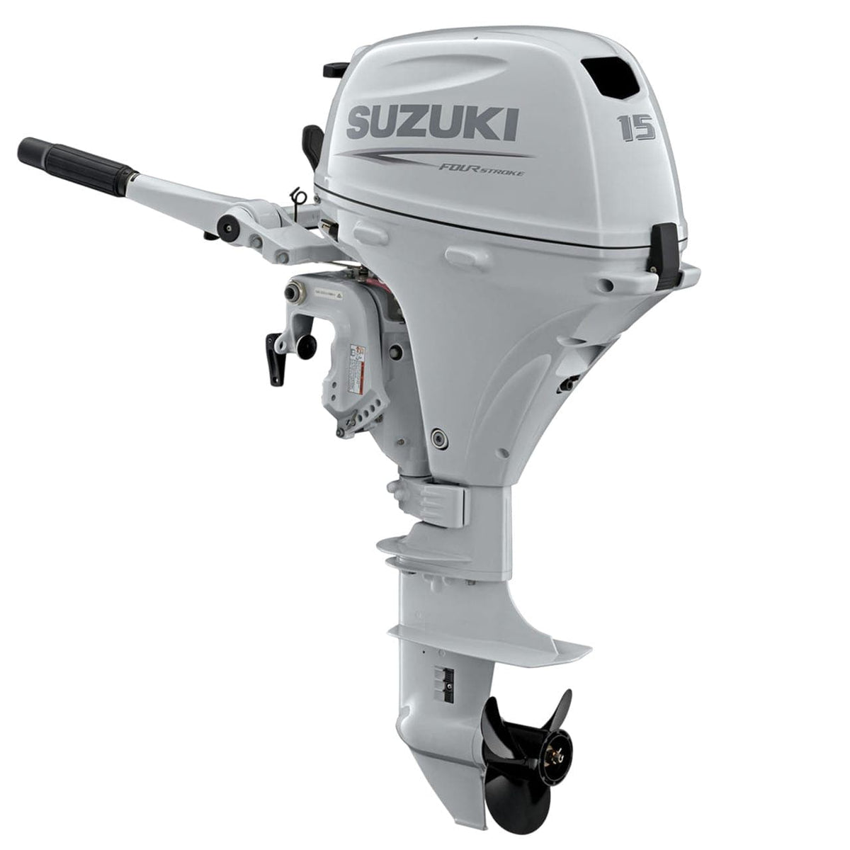 Suzuki 15 HP 15" Shaft White Manual Start Outboard Motor - DF15ASW5
