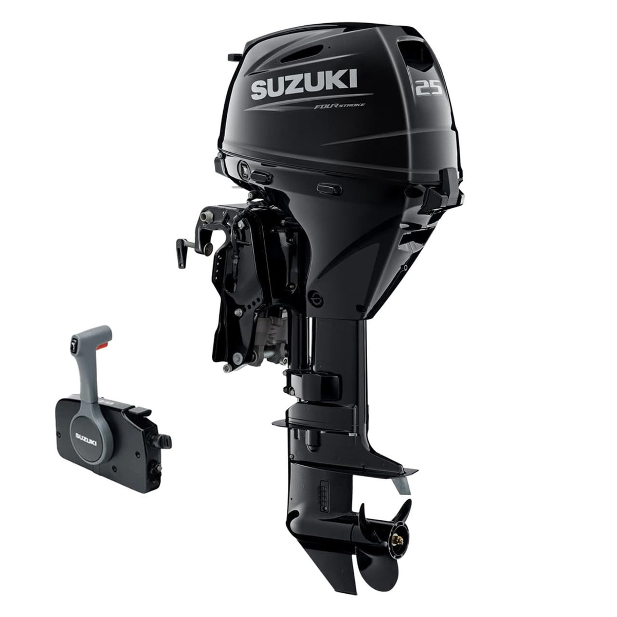 Suzuki 25 HP 20" Remote, Electric Start & Power Tilt Outboard Motor ...